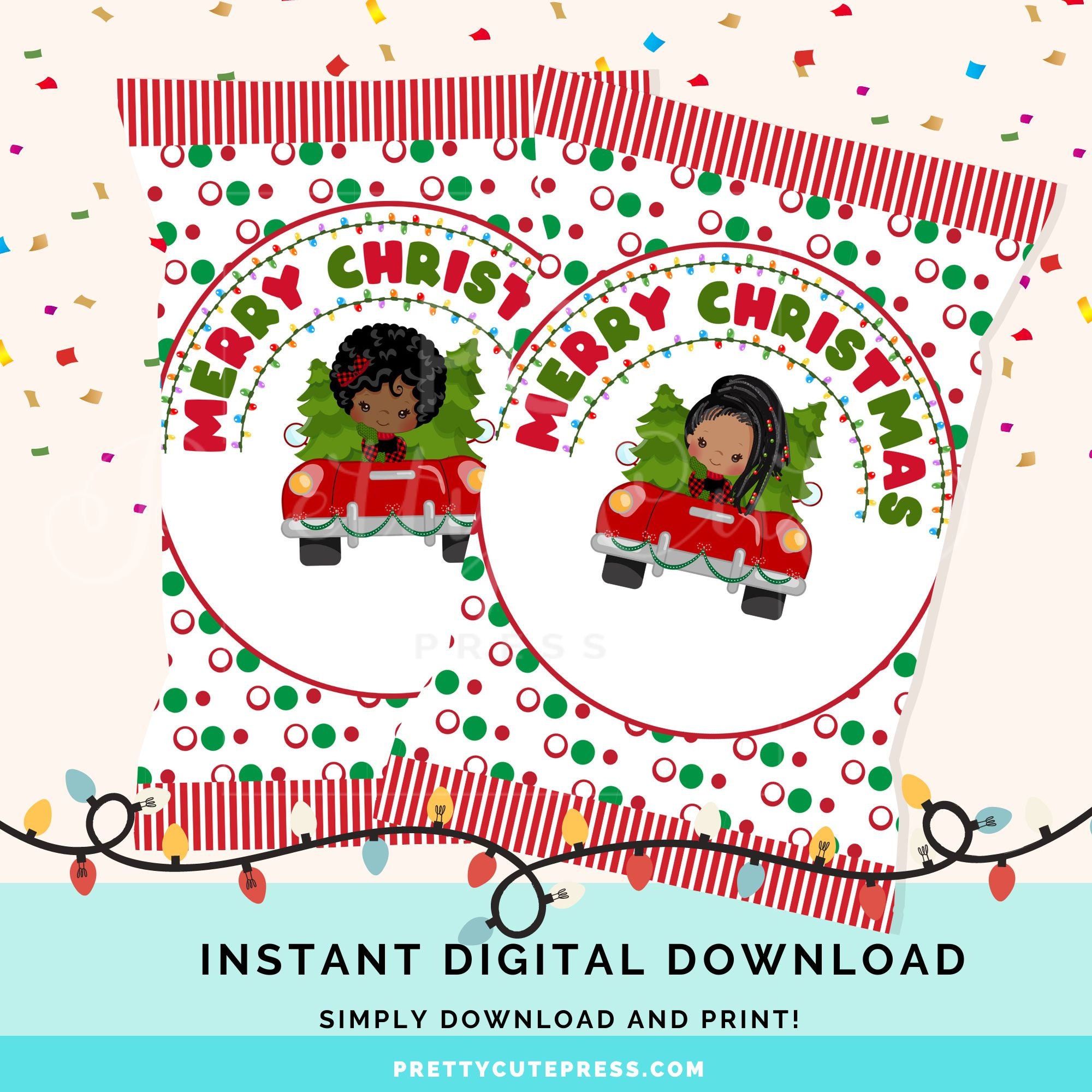 Christmas Chip Bag Template Bundle DIY Christmas Party Favor - Etsy