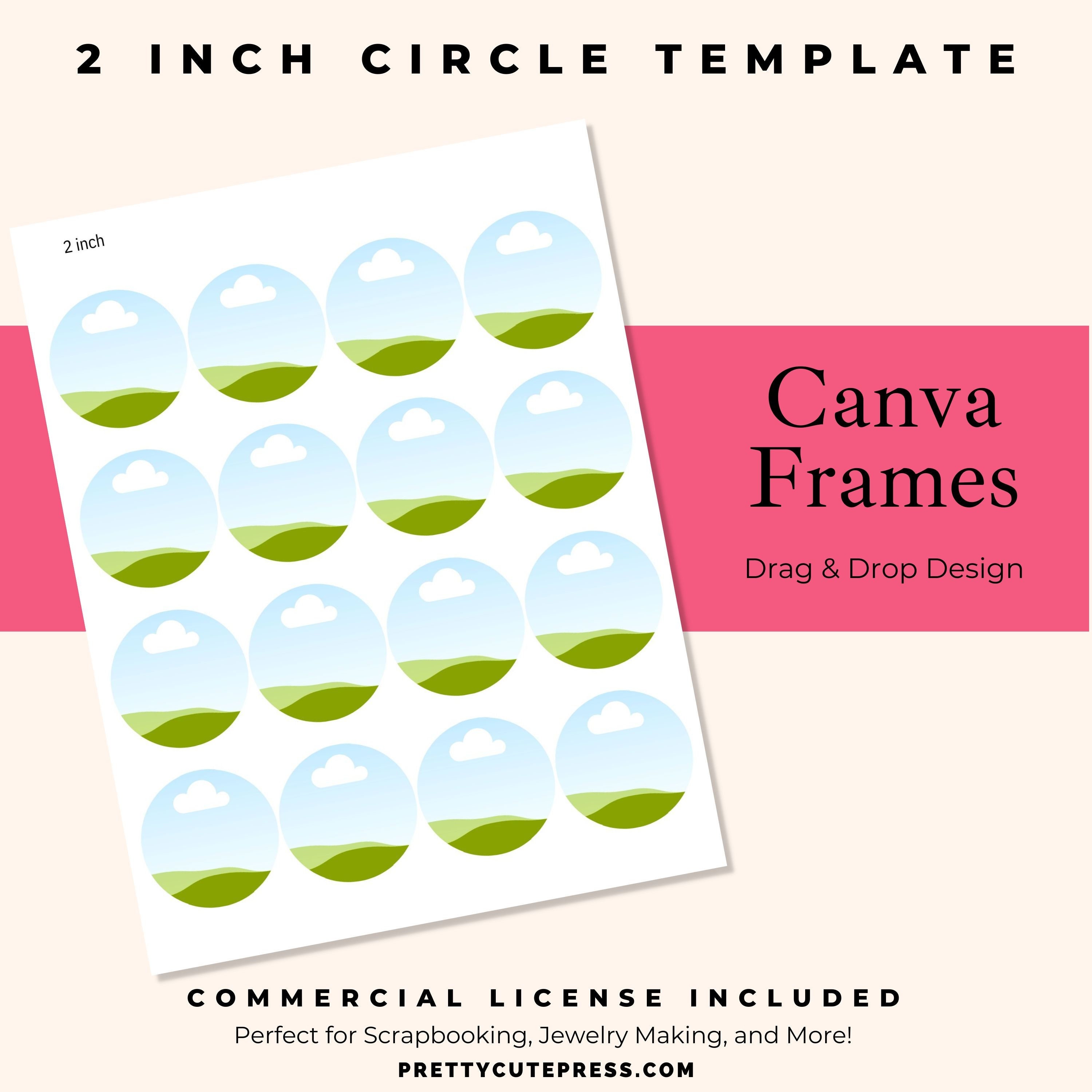 2 Circle Template Custom Canva Frame DIY Blank Round Collage Sheet for ...