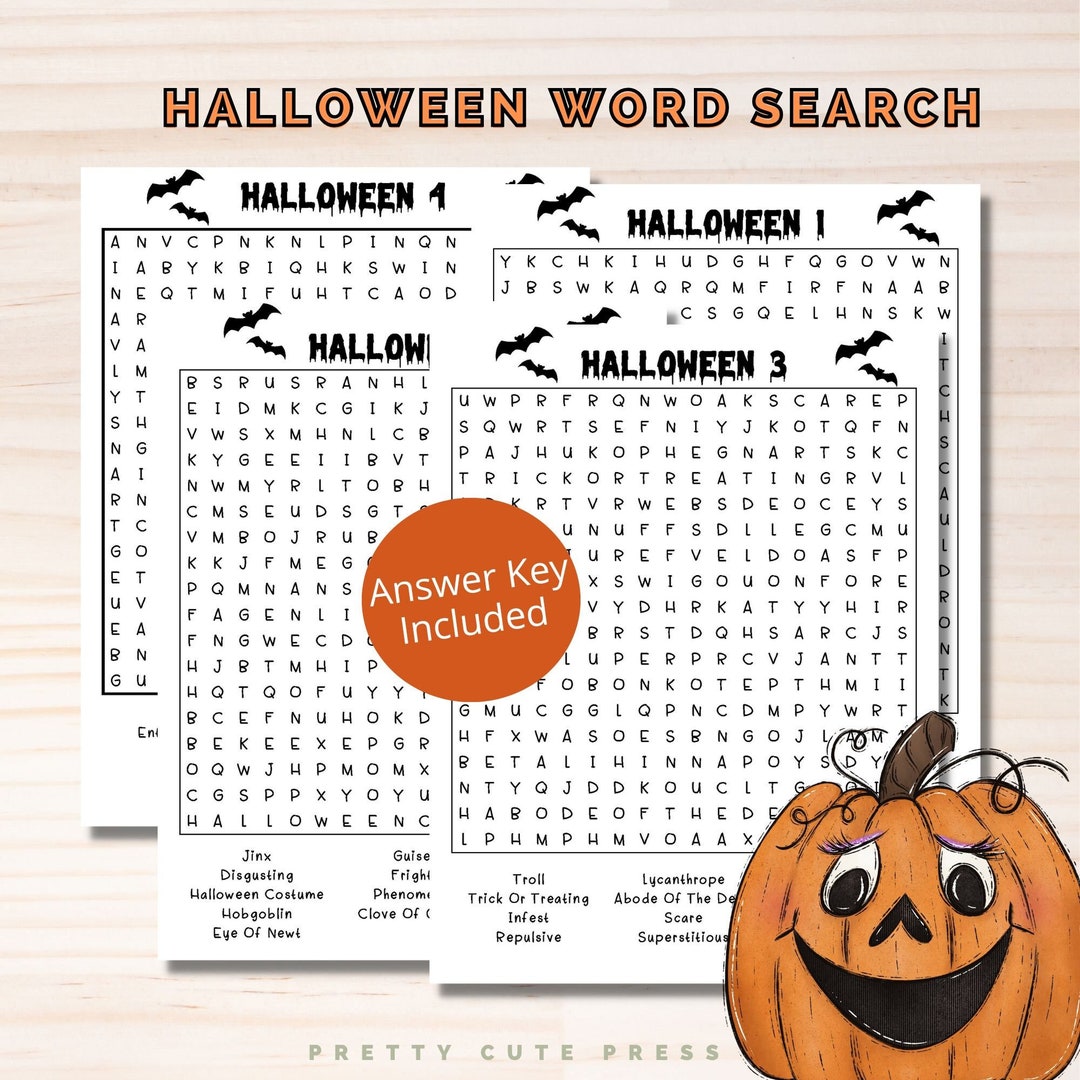 Halloween Word Find Printable Word Search Game for Adults and Teens ...