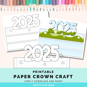 New Year's Paper Crown - Cut and Color Headband Craft Activity for Kids ...