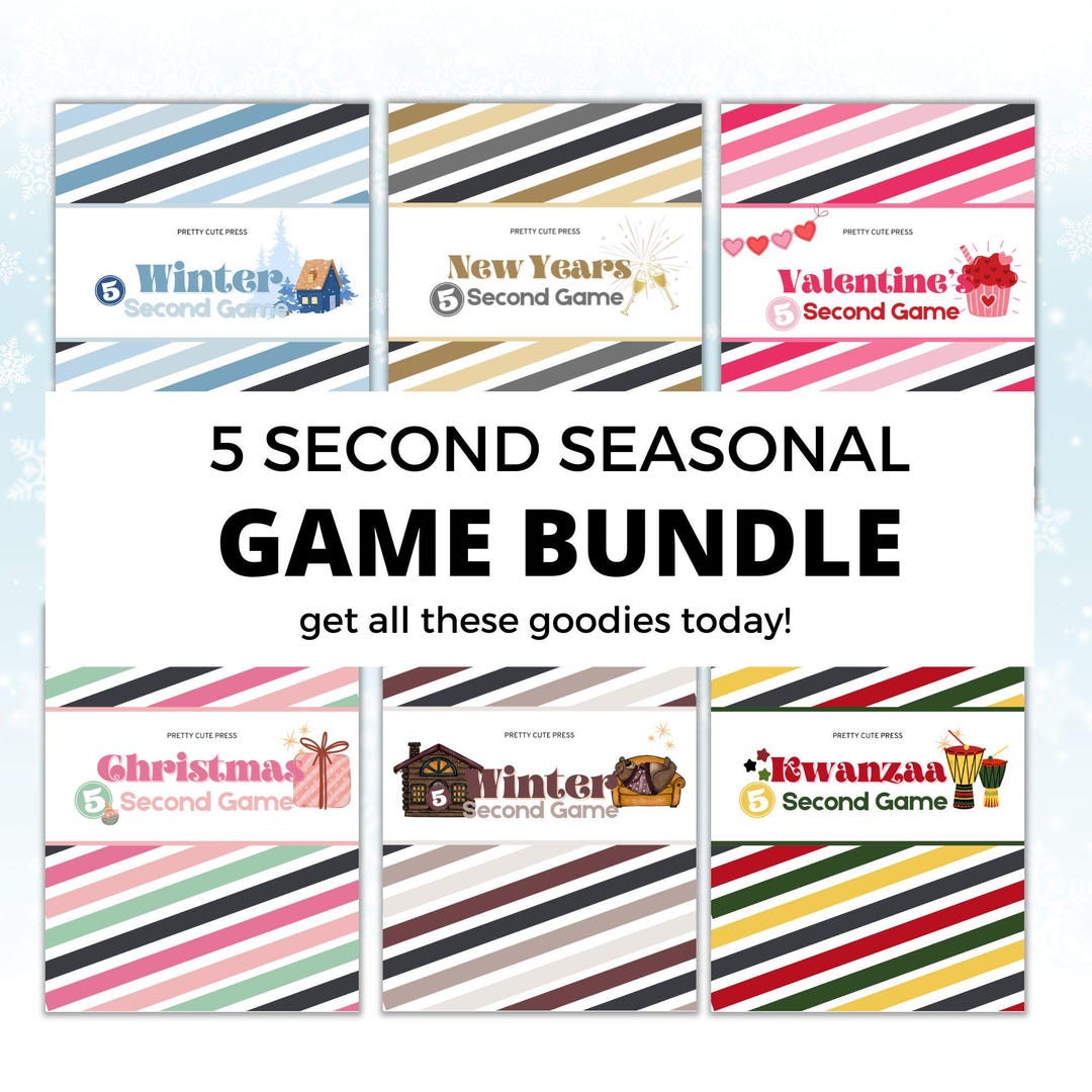 Seasonal Party Game Bundle Printable Activity for Fun Family or Group ...