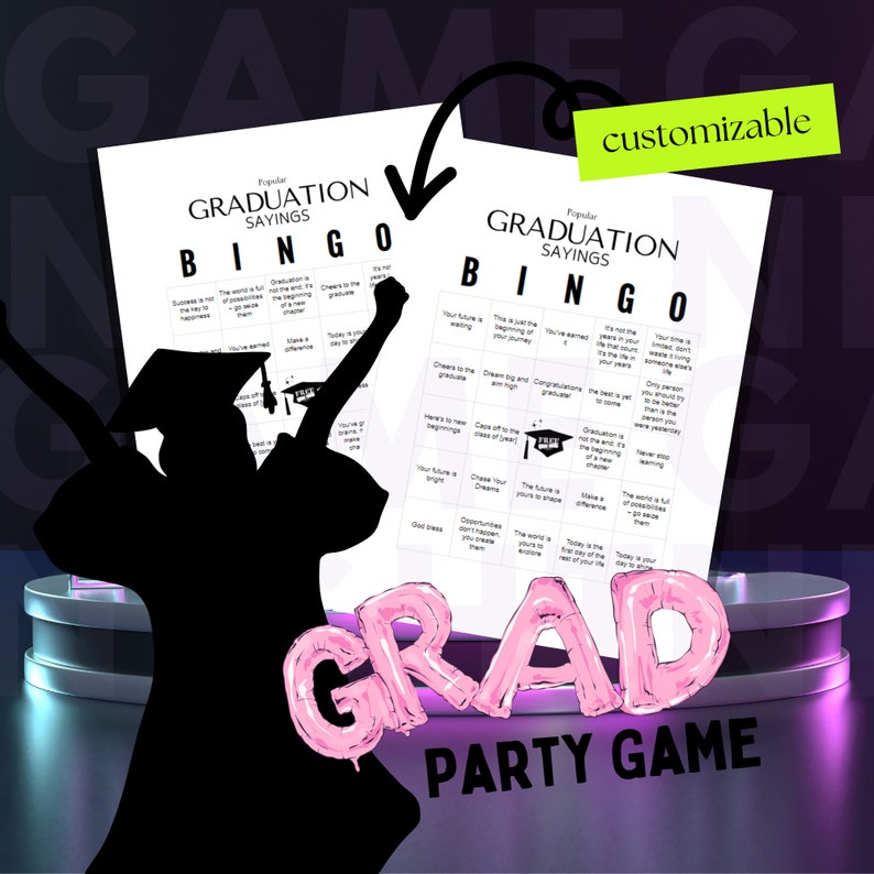 Graduation Bingo Card, Popular Sayings Bingo Game Template, Printable ...