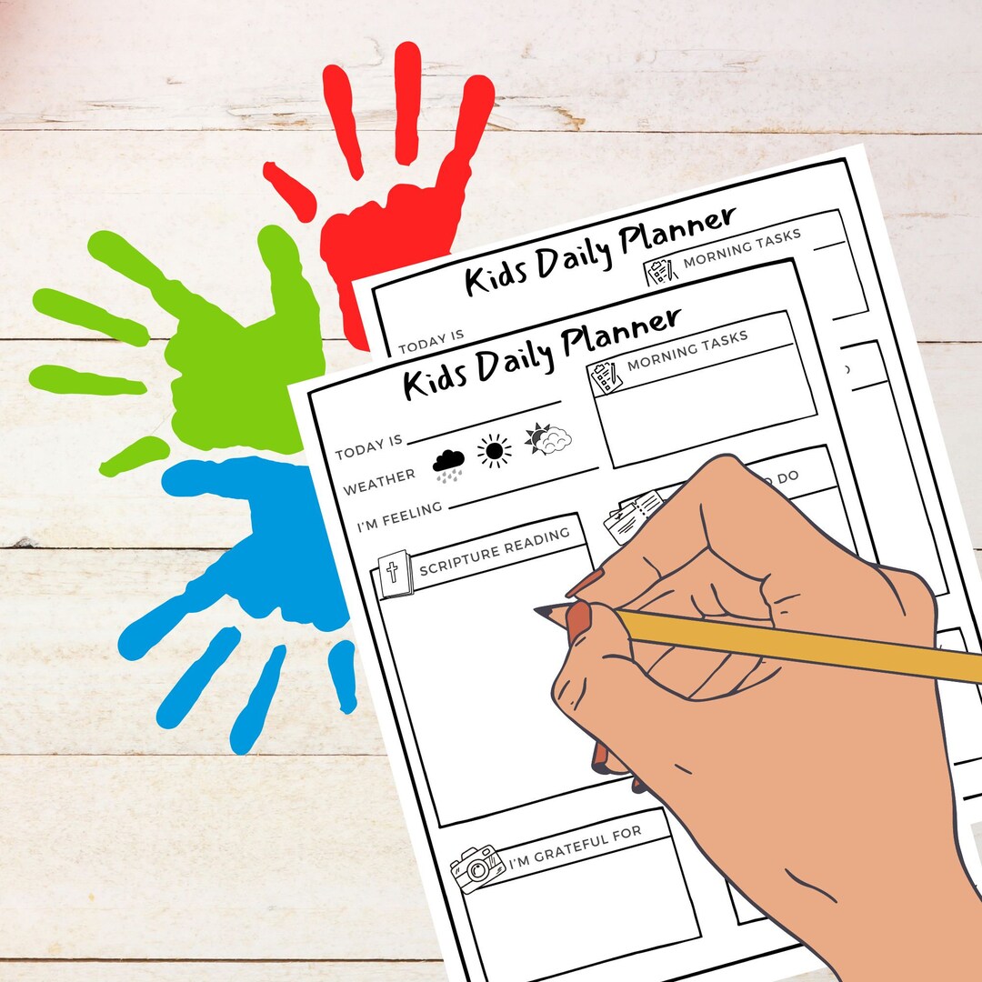 Kids Daily Schedule Planner Printable Summer Break Journal Page for ...