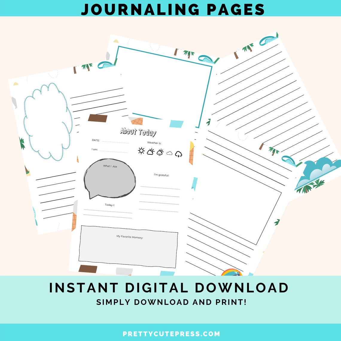Kids Summer Journal Printable Summer Break Journaling Pages - Etsy