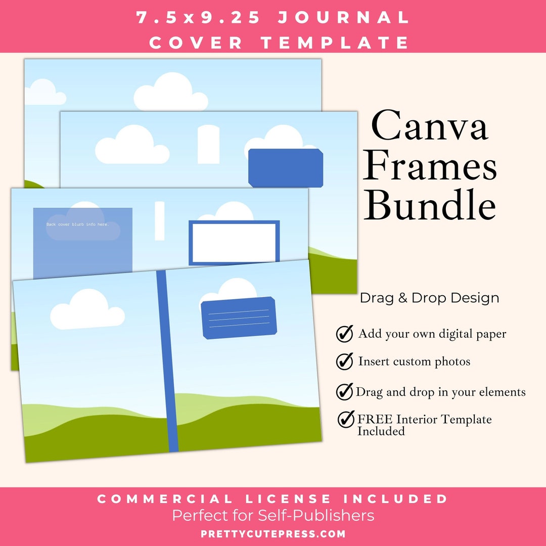 KDP Cover Creator Custom Drag and Drop Canva Frame Template 7.5x9.25 ...