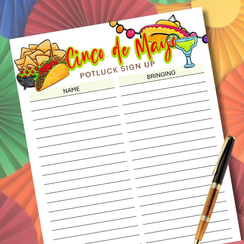 Cinco De Mayo Potluck List - Etsy