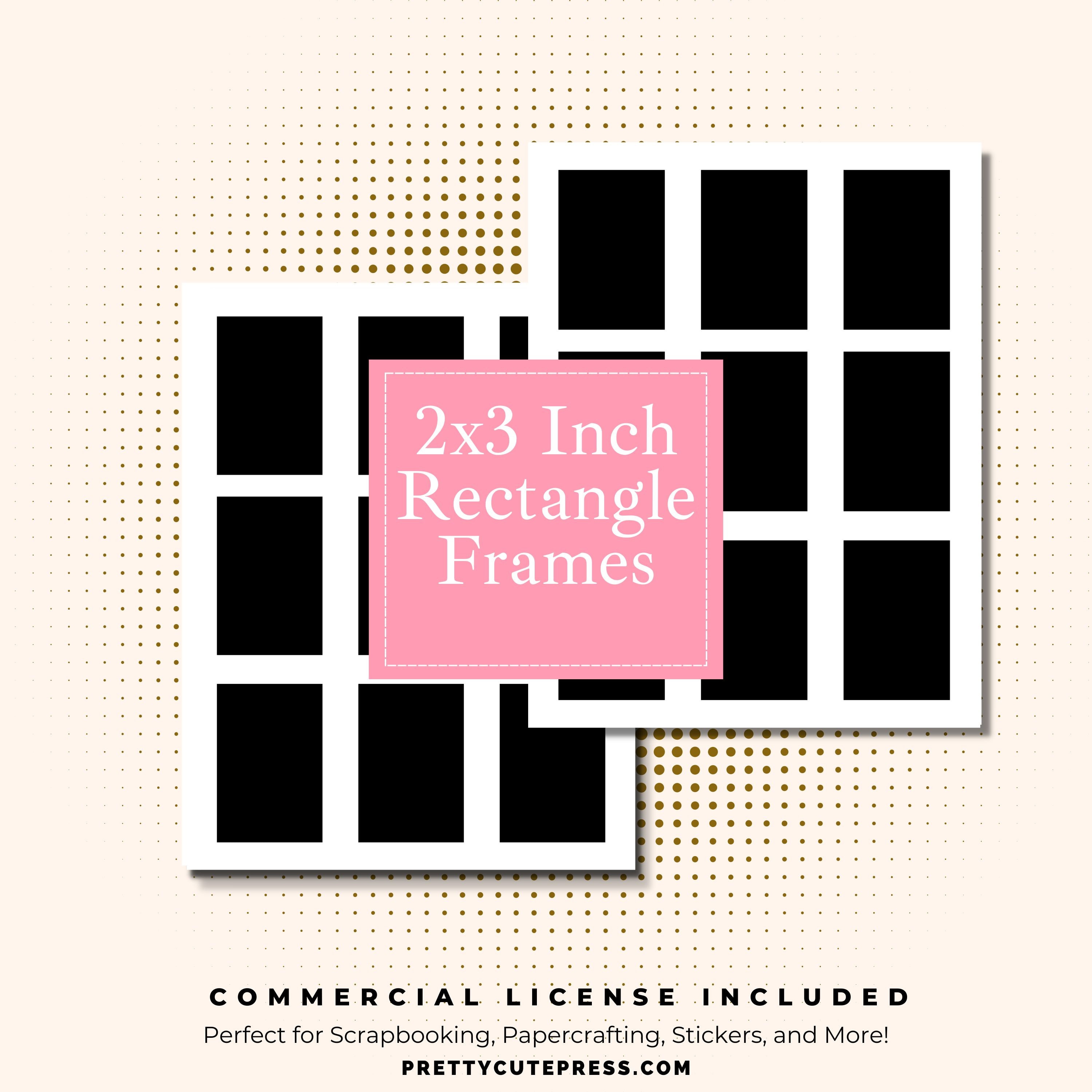 2x3 Rectangle Tile Tag Template, Custom Canva Frame, Blank Drag and ...