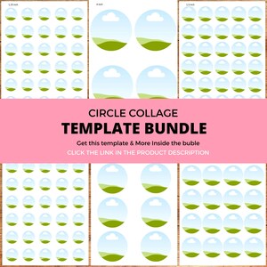 3" Round Circle Template Custom Canva Frame DIY Blank Collage Sheet for ...