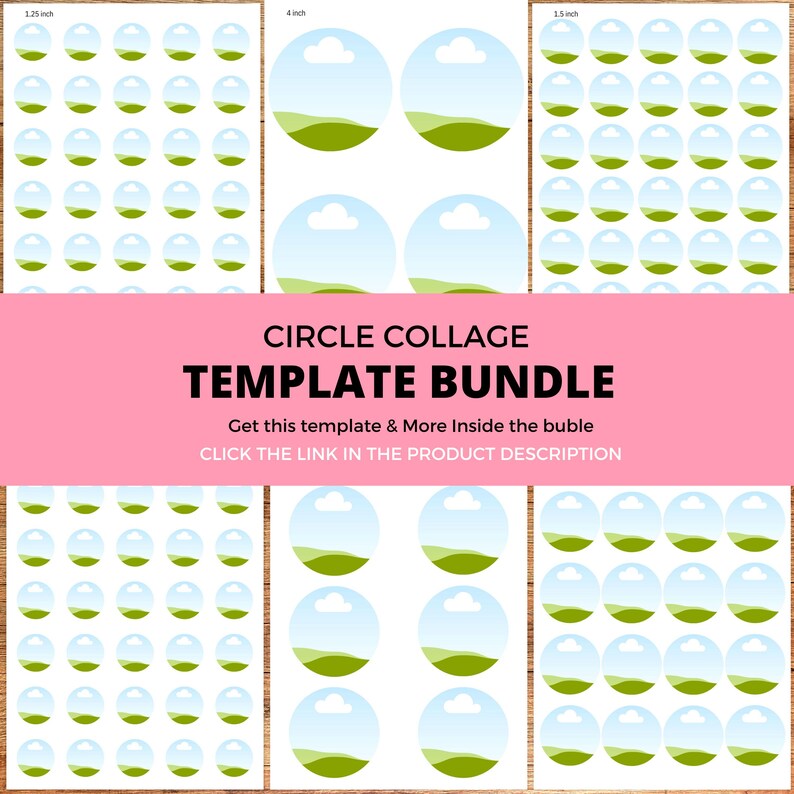 3" Round Circle Template Custom Canva Frame DIY Blank Collage Sheet for ...