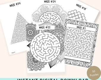 Printable Mazes for Adults and Teens, Complex Puzzle Activity Sheets ...