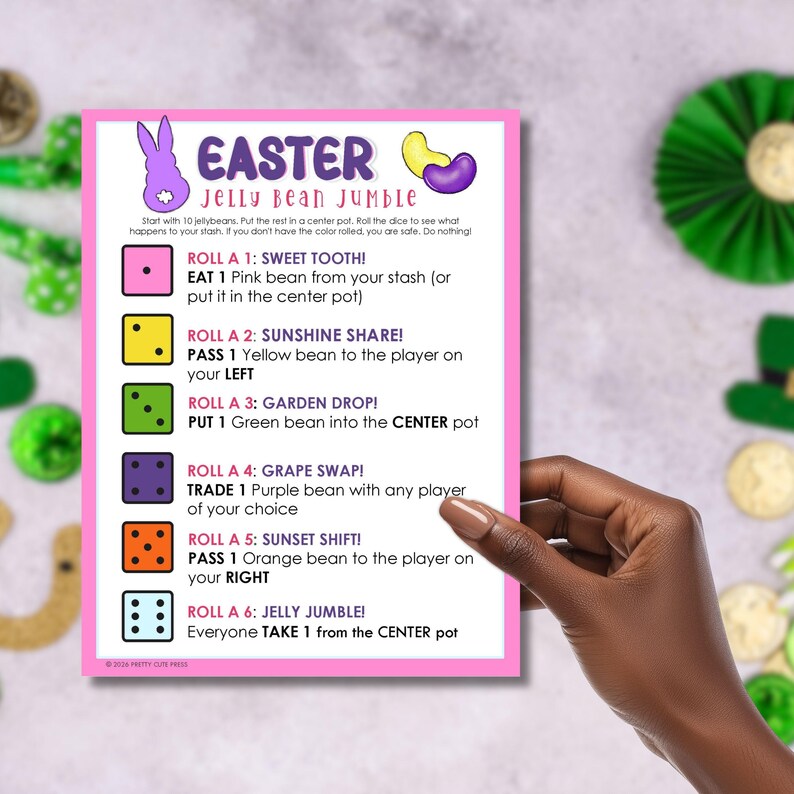 Easter Candy Dice Game for Seniors, Jelly Bean Pass, Spring Nursing ...