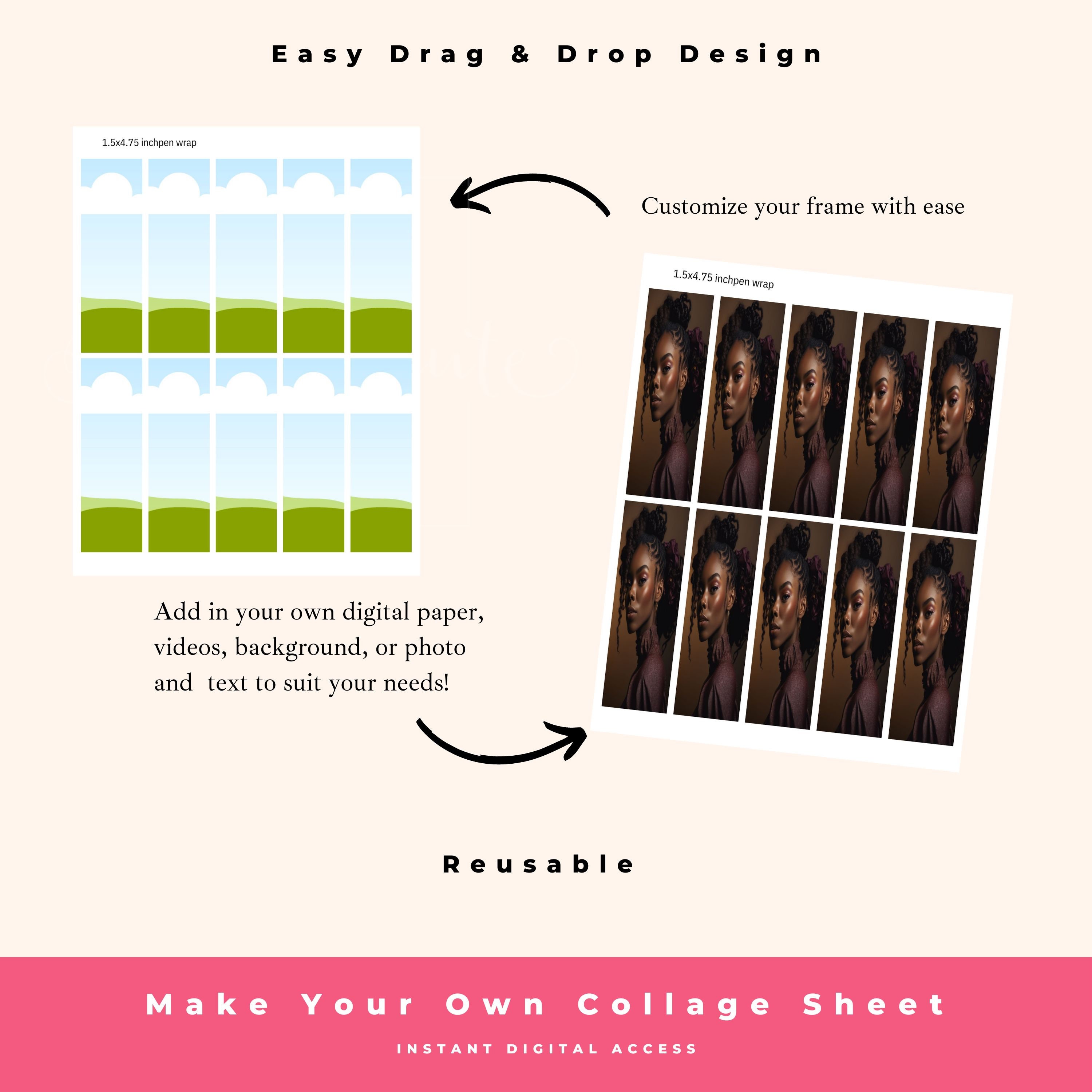Pencil Wrap Template Canva Bundle - Editable Pencil Label Design for ...