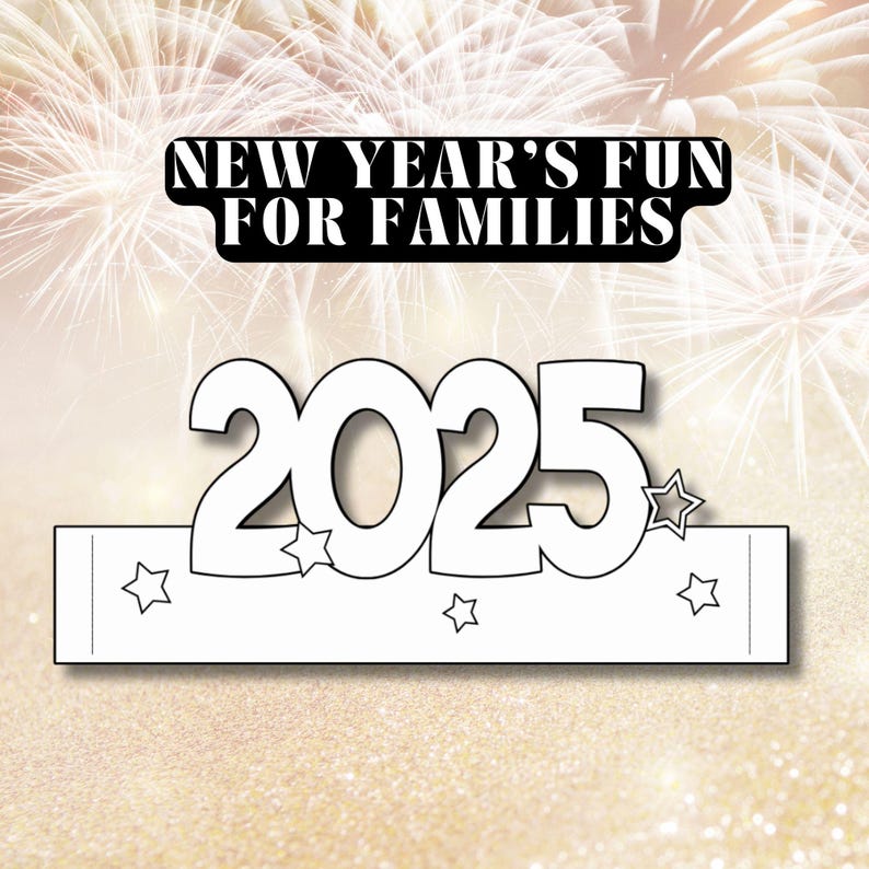 New Year's Paper Crown - Cut and Color Headband Craft Activity for Kids ...