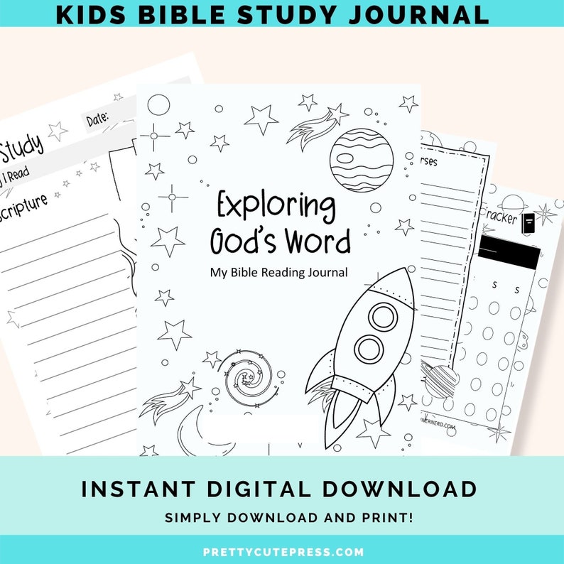Kids Bible Study Journal, Printable Scripture Reading Log for Children ...