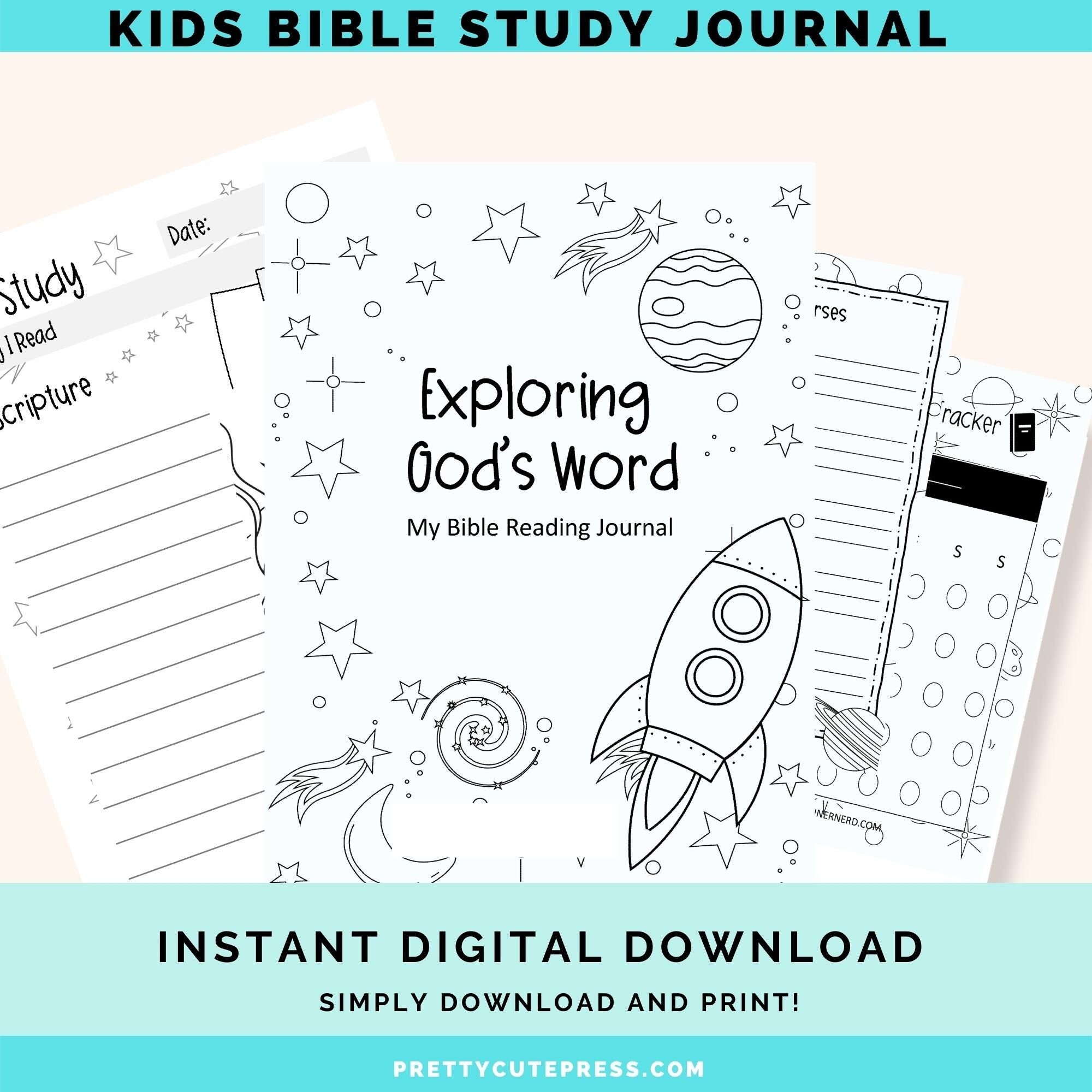 Kids Bible Study Journal, Printable Scripture Reading Log for Children ...