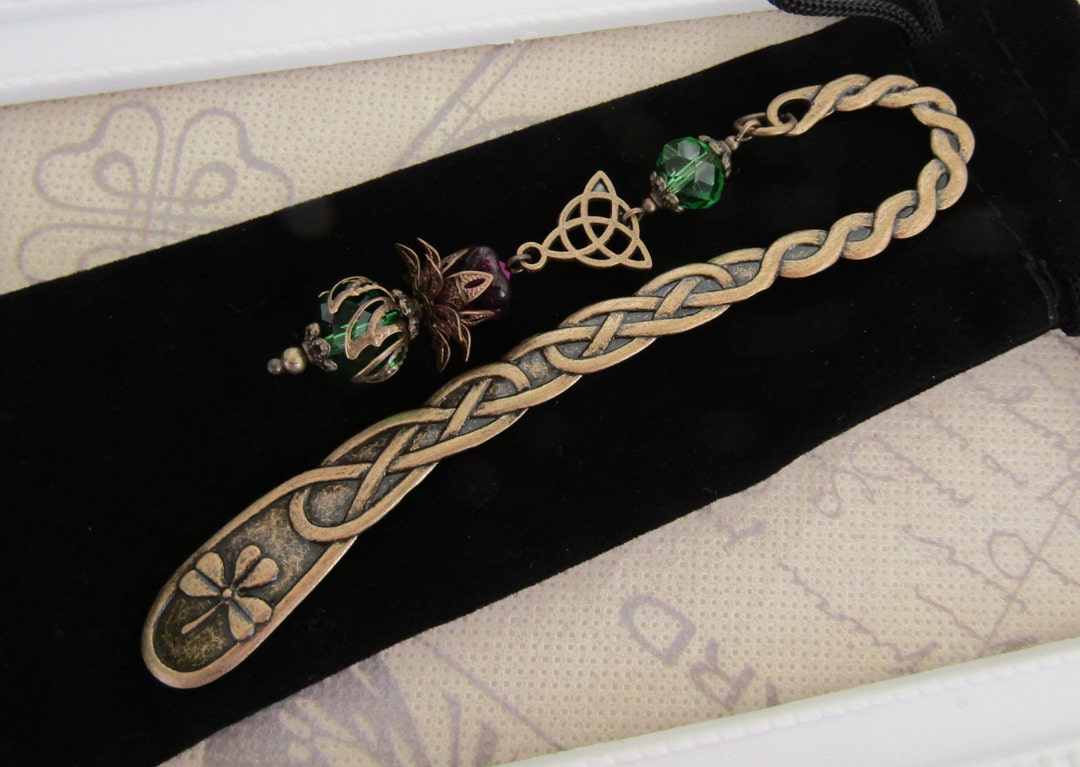 Scottish Thistle Bookmark Celtic Bronze Clover - Etsy