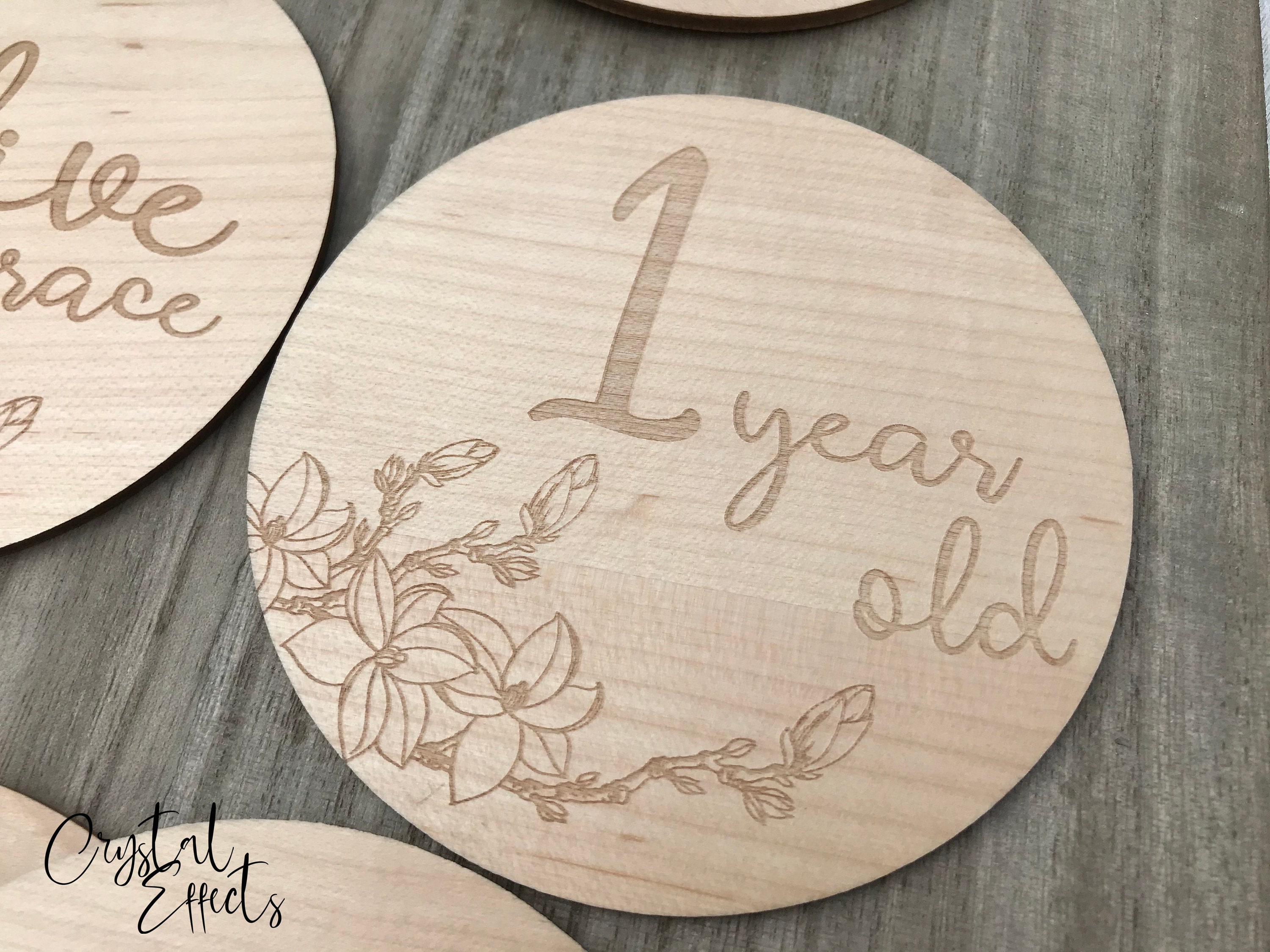 Baby Monthly Milestone Wood Cutouts Baby Shower Gift Monthly Photo Prop ...