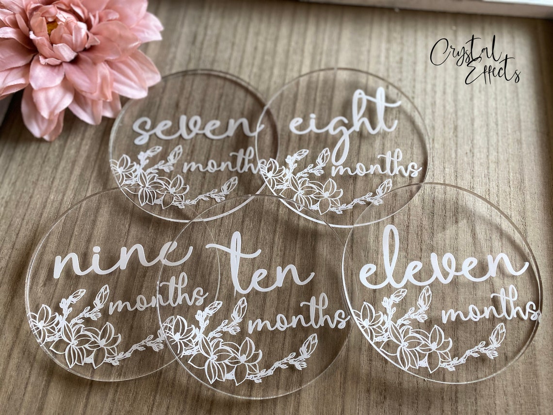 Baby Monthly Milestone Acrylic Cutouts Baby Shower Gift - Etsy