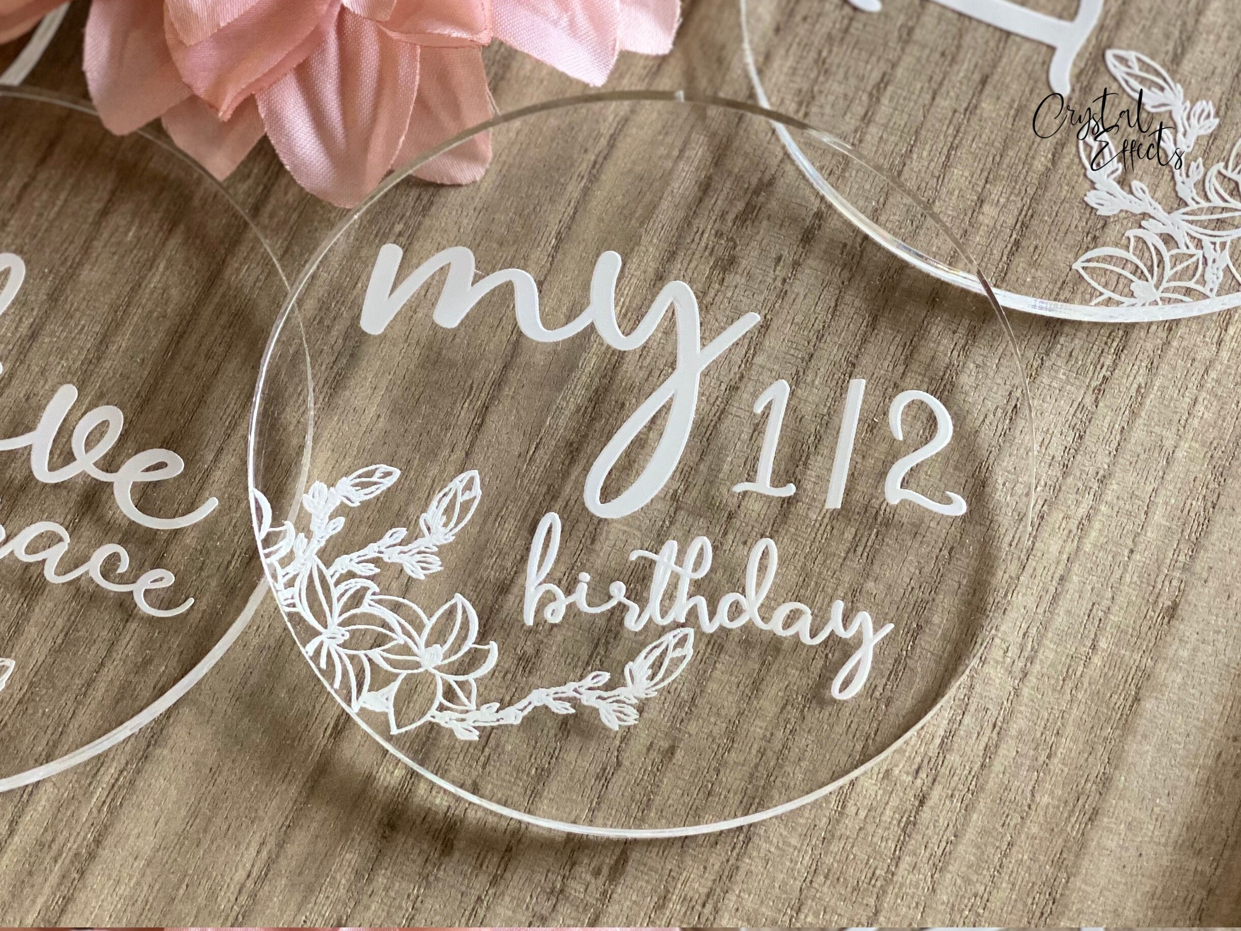 Baby Monthly Milestone Acrylic Cutouts Baby Shower Gift Monthly Photo ...