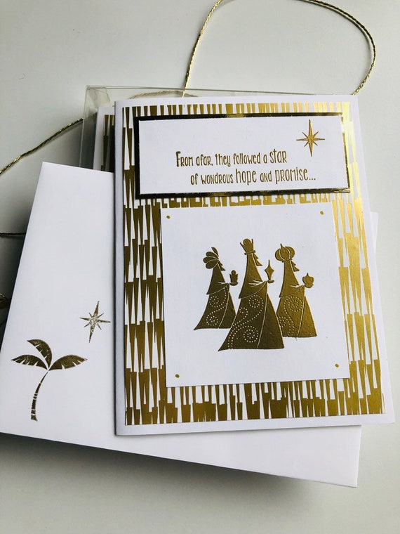 Handmade Card Christmas Card Holiday North Star 3 Wise | Etsy