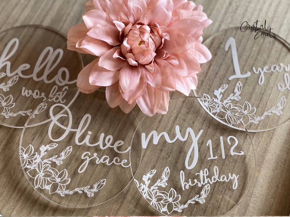 Baby Monthly Milestone Acrylic Cutouts Baby Shower Gift - Etsy