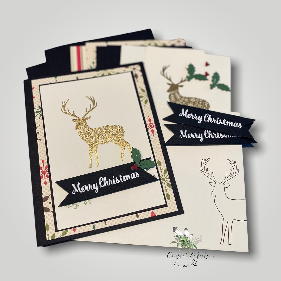 DIY Card Kit | Handmade Card Kit -4 | Gold Deer Buck | Stamped Card Kit ...