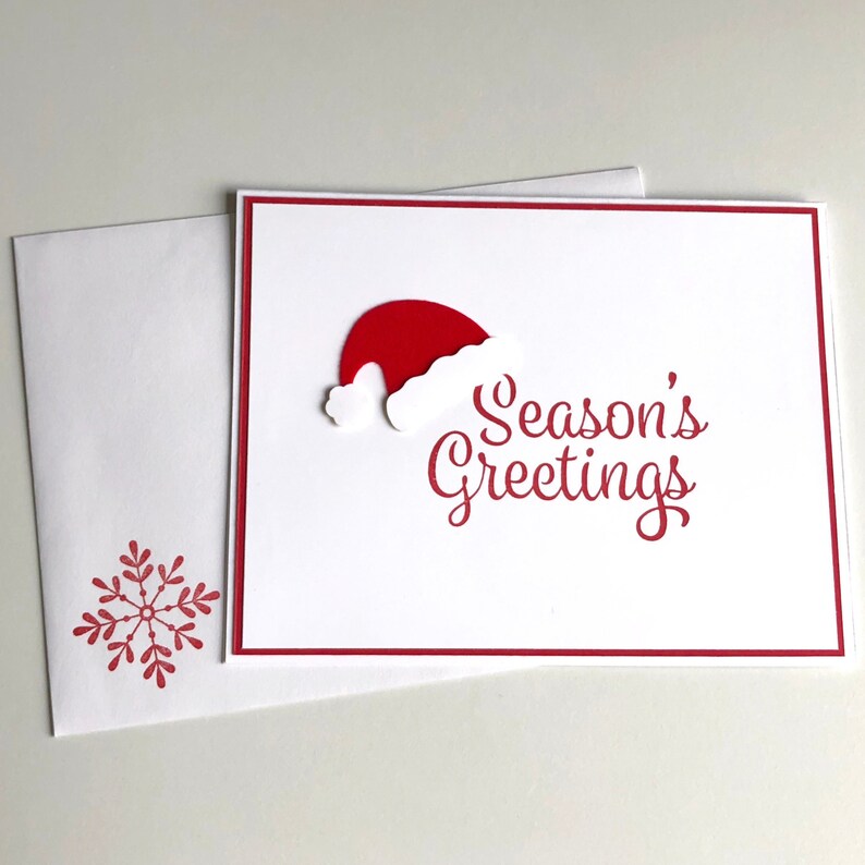 Handmade Card | Christmas Card | Holiday | Santa Hat | Velvet Santa Hat ...