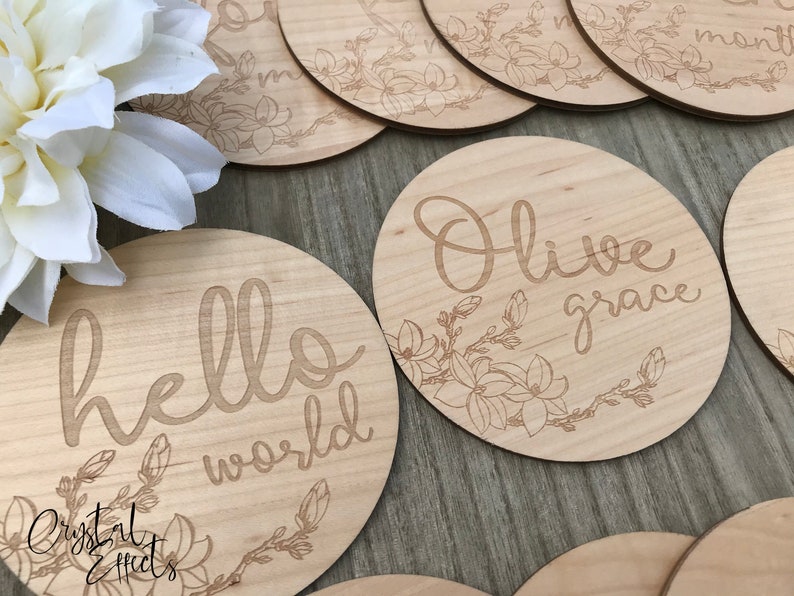 Baby Monthly Milestone Wood Cutouts Baby Shower Gift Monthly Photo Prop ...