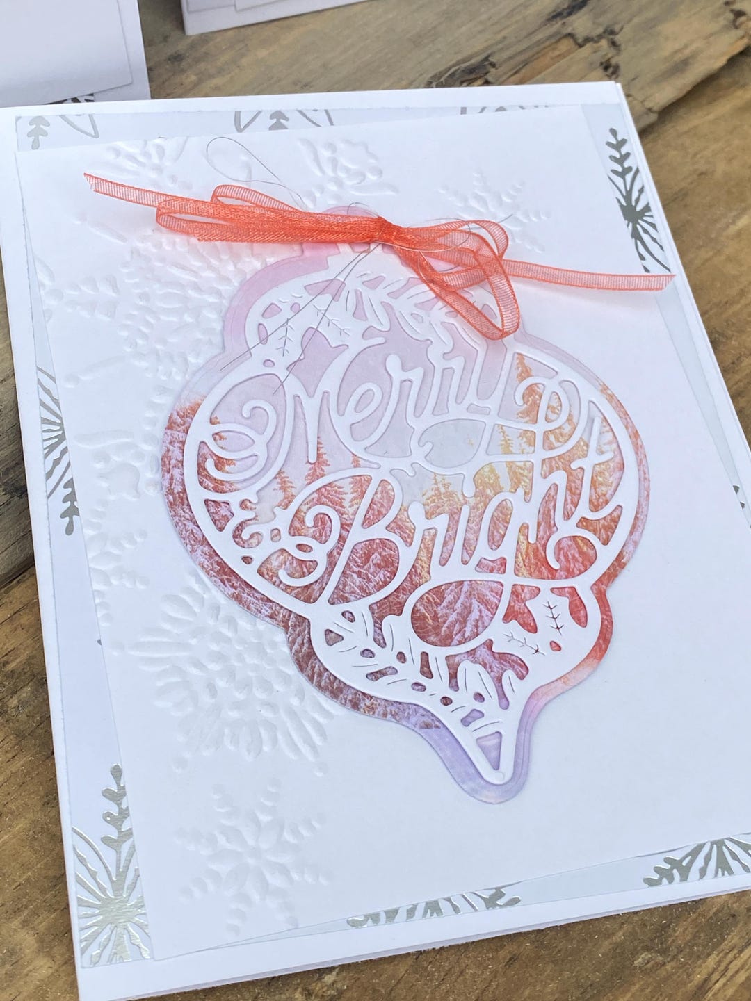 DIY Christmas Card Kit | 'merry & Bright' Ornament, Stampin Up! - Etsy
