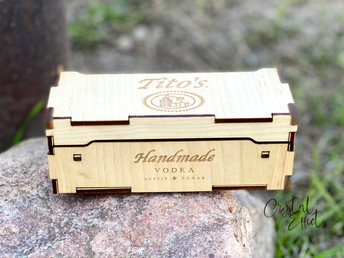 Wood Custom Tito's Shot Bottle Box GROOMSMEN GIFT 21st - Etsy