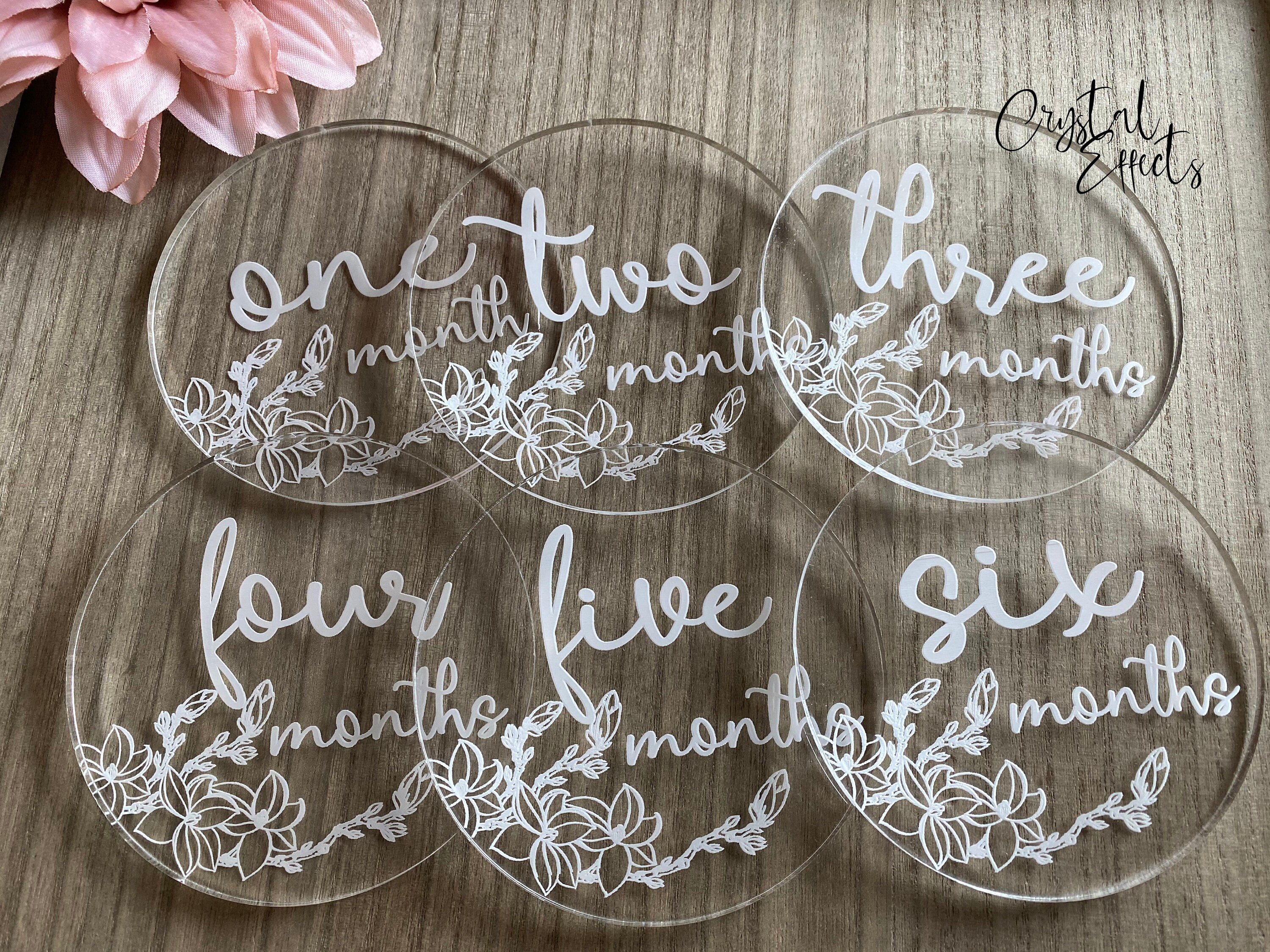 Baby Monthly Milestone Acrylic Cutouts Baby Shower Gift Monthly Photo ...