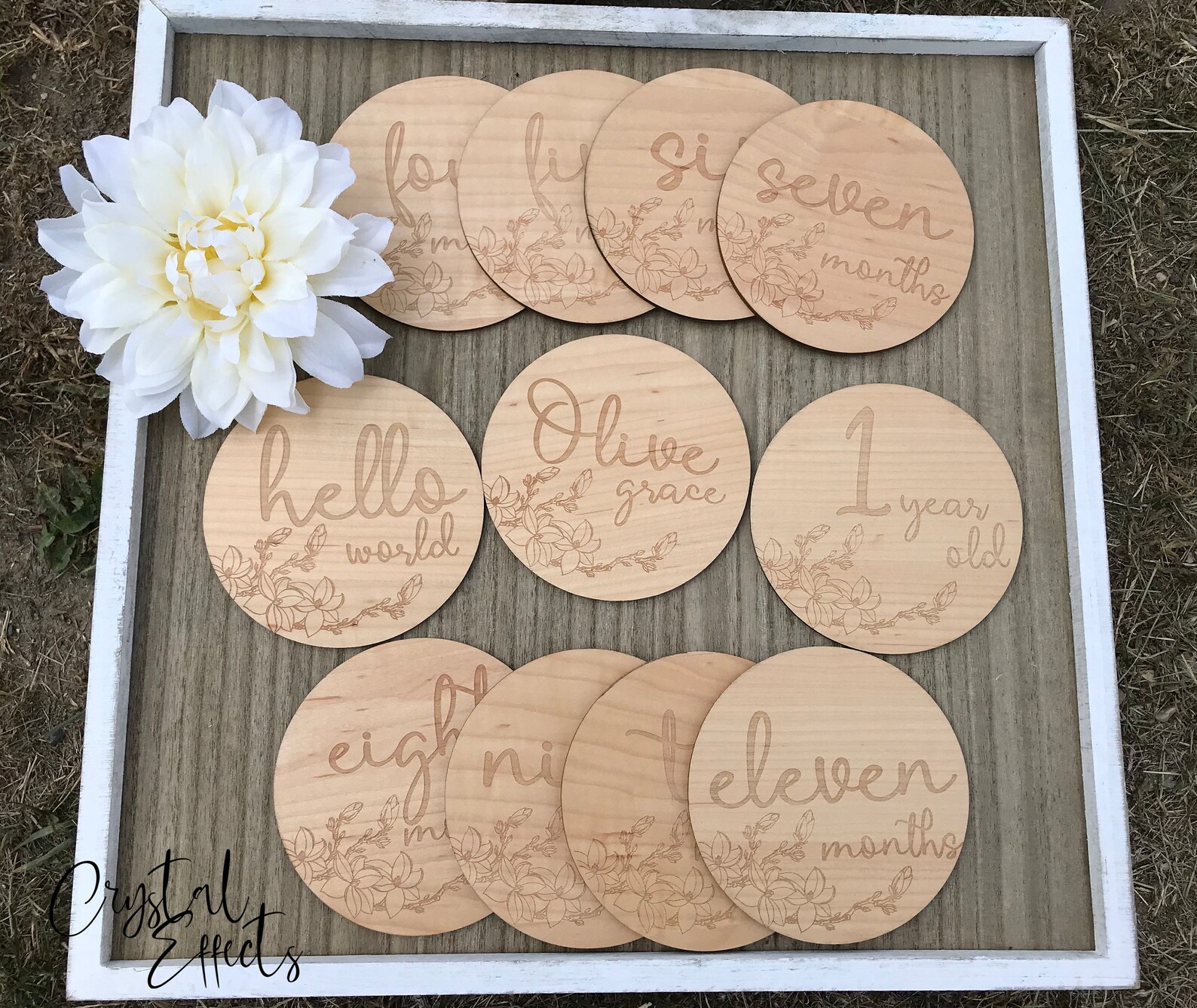 Baby Monthly Milestone Wood Cutouts Baby Shower Gift Monthly Photo Prop ...