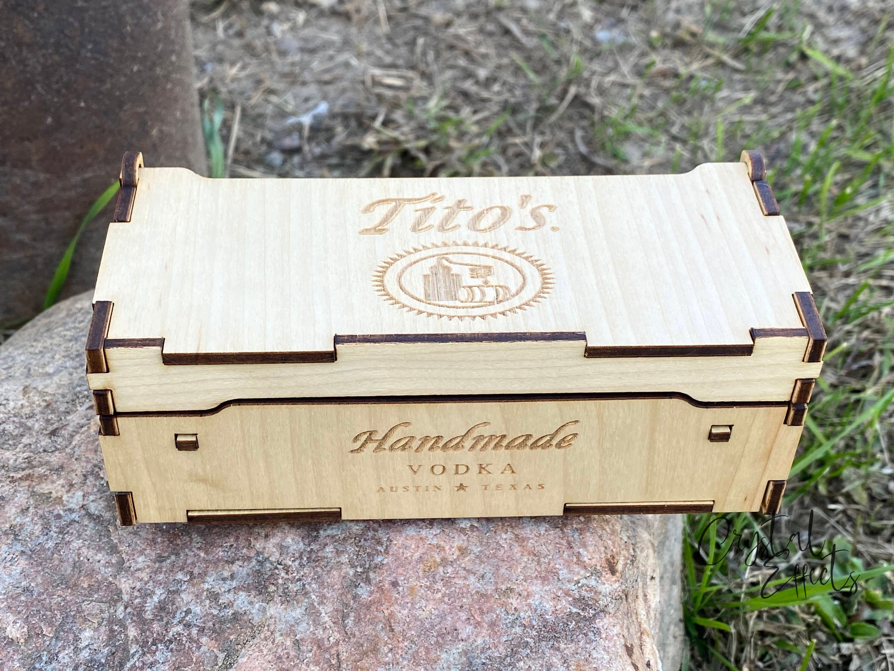 Wood Custom Tito's Shot Bottle Box GROOMSMEN GIFT, 21st Birthday Gift ...