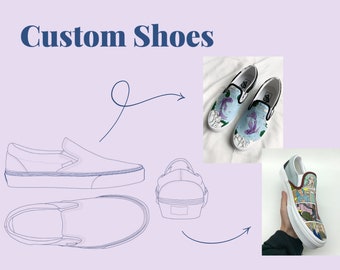 Custom Hand-painted Slip-on Vans - Etsy