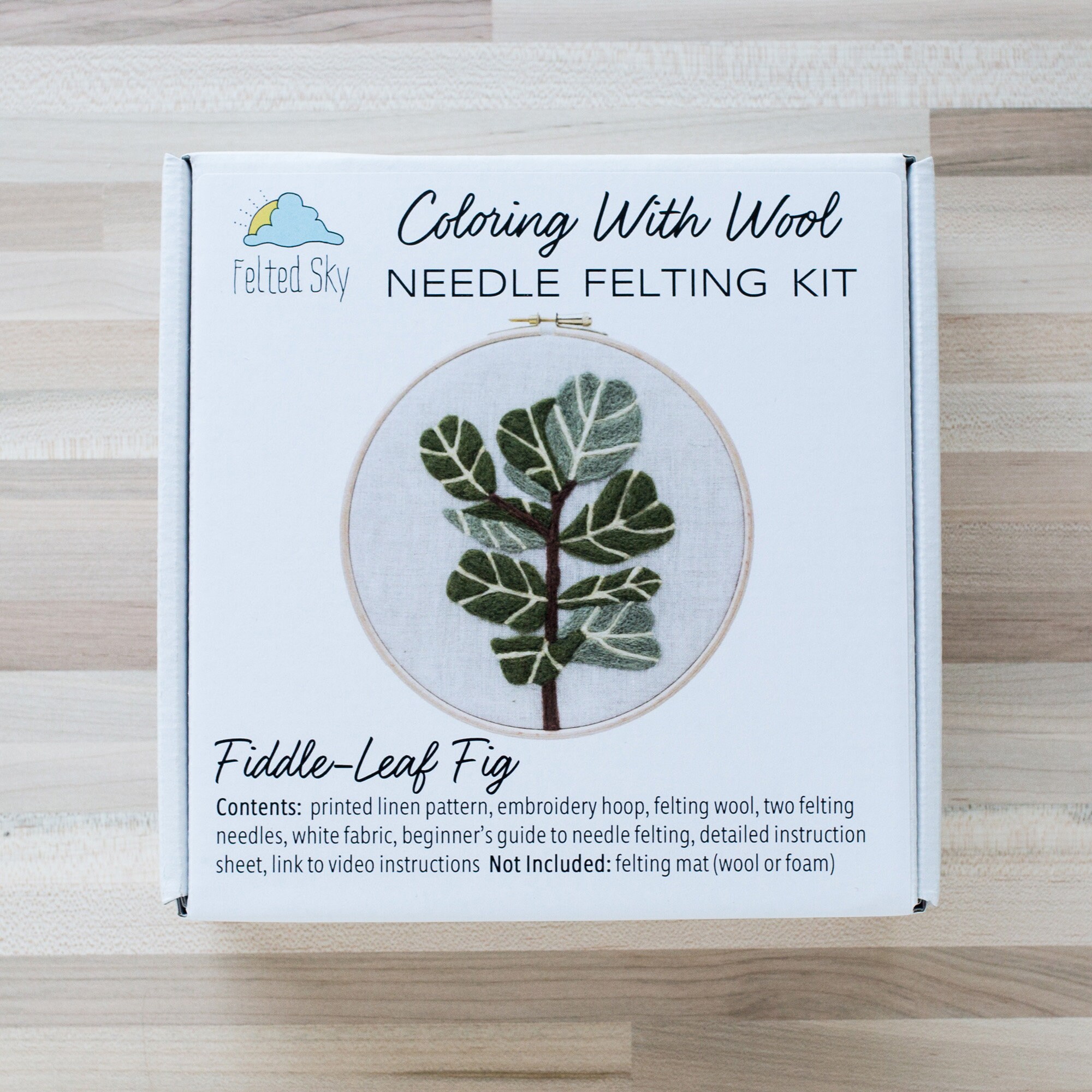 Fiddle-leaf Fig Needle Felting Kit - Beginner Friendly - Coloring With ...