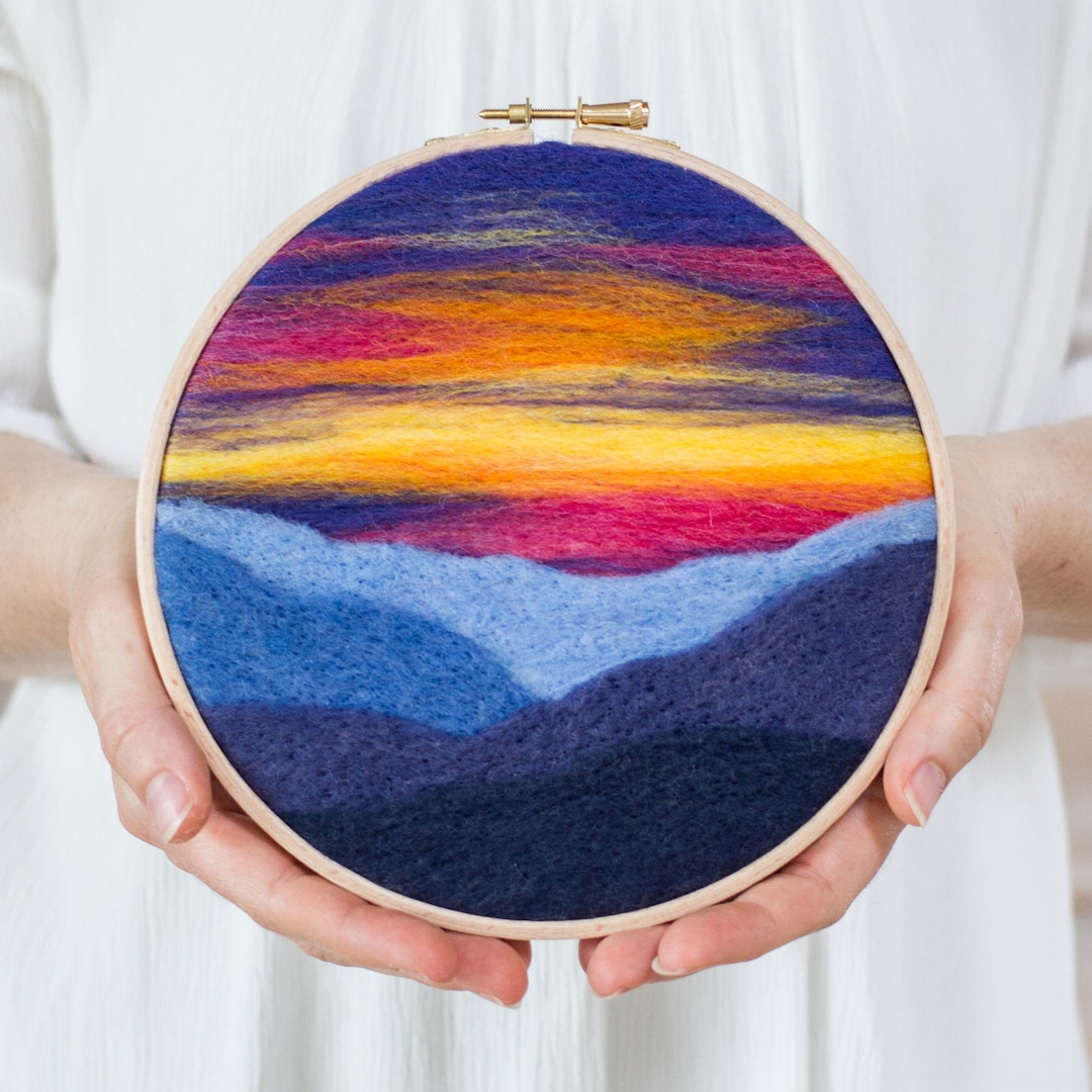 Mountain Sunset Needle Felting Kit - Beginner Friendly - Includes Video ...