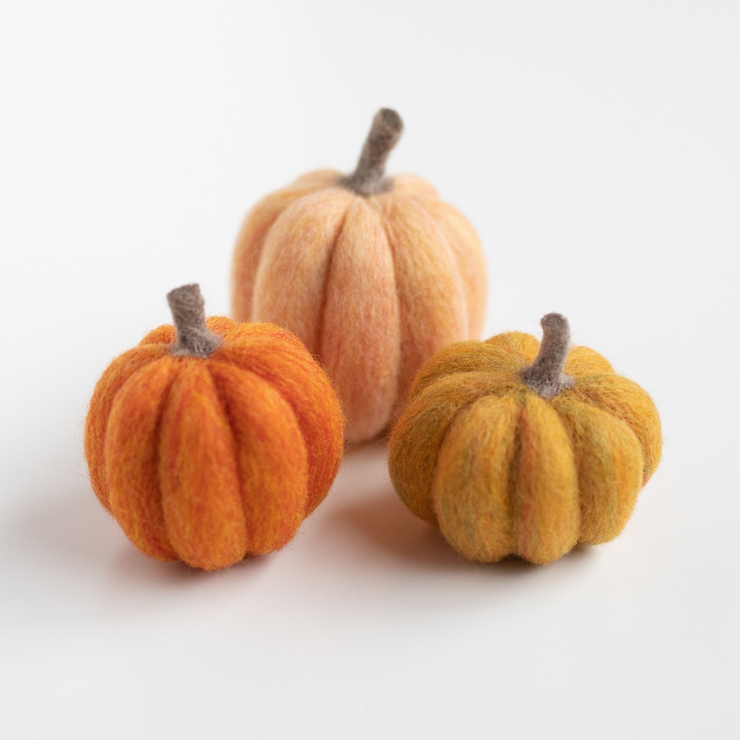 Pumpkin Trio Mini Needle Felting Kit Halloween Fall Autumn Decoration ...