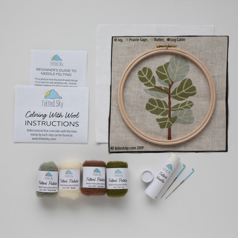 Fiddle-leaf Fig Needle Felting Kit - Beginner Friendly - Coloring With ...