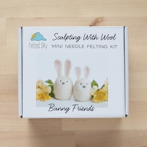 Bunny Friends Mini Needle Felting Kit - Easter or Spring DIY Craft Gift ...