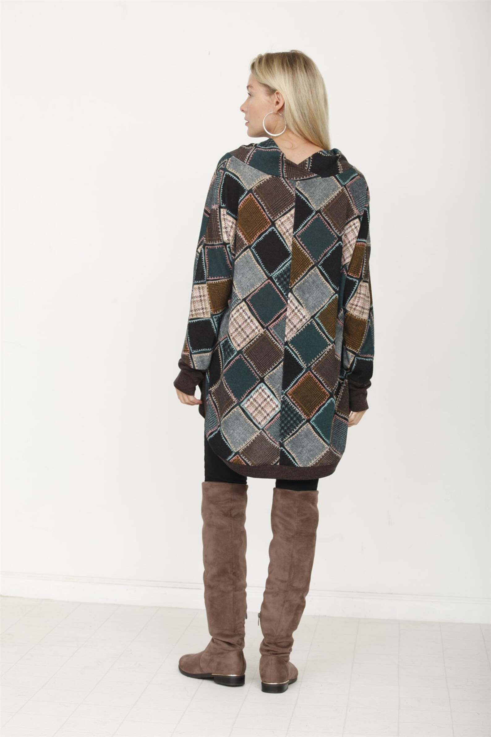 Checkered Cape Style Tunic | Etsy