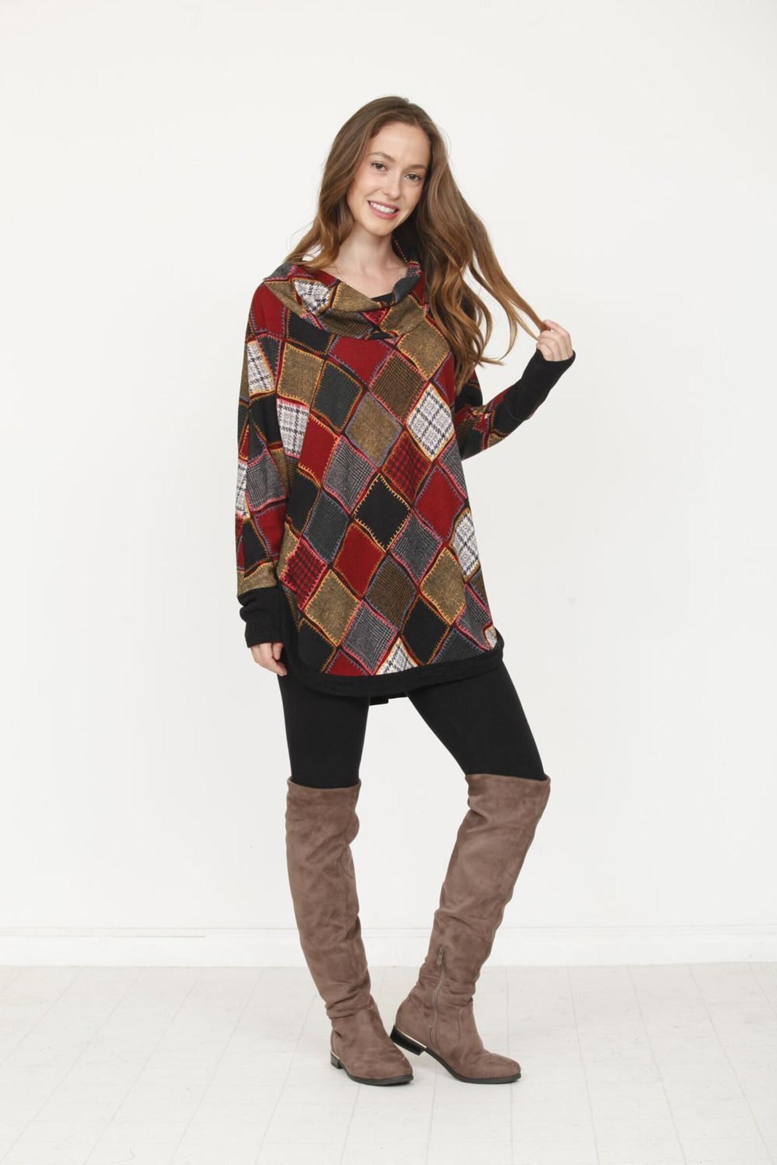 Checkered Cape Style Tunic | Etsy