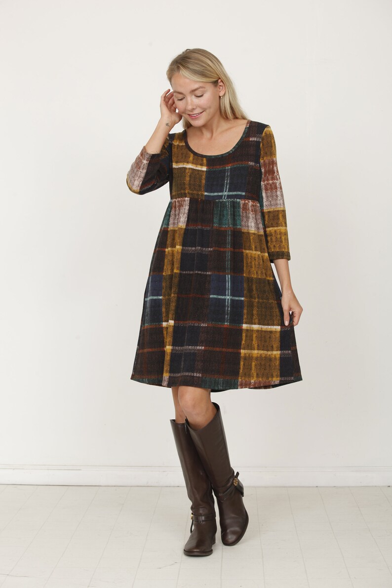 High Waist Window Pane Plaid - Etsy