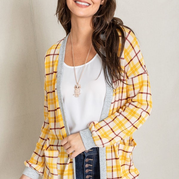 Plaid Cardigan - Etsy