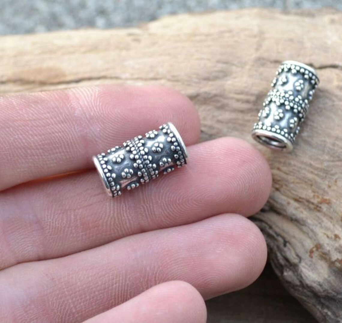 VIKING BEARD RING Sterling Silver Bead Accessory Re-enactment - Etsy