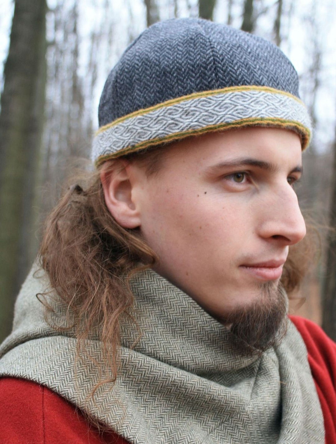 Woolen VIKING CAP Rimmed With Rigid Woven Heddle Belt Birka Sweden ...