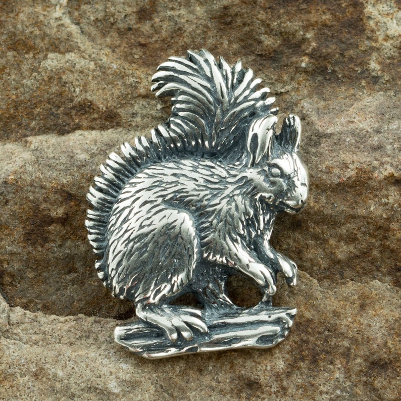 Squirrel Charm SILVER Pendant Nature Necklace Animal Sterling - Etsy