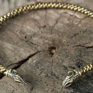 JELLING VIKING TORC Brass Dragon Torques in Jellinge Style Sea Beast ...