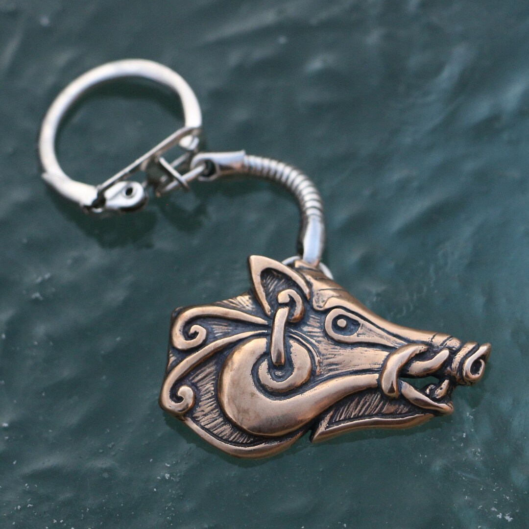 CELTIC BOAR, Bronze, Key Ring - Scottish Wild Animal Pictish Keychain ...