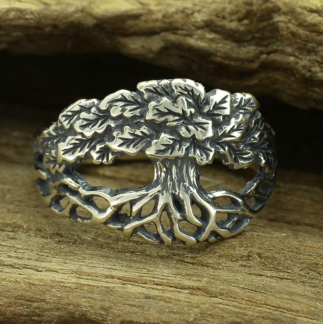 OAK TREE Silver Ring Celtic Druid Druids Pagan WYDA Tree Trees Leaf ...