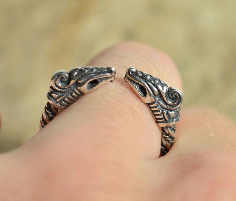 DREKI Sterling SILVER Viking RING Vikings Pagan Artisan - Etsy